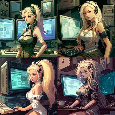 Prompt Blonde Girl Tech Background Download Script For AI Prompti Ai