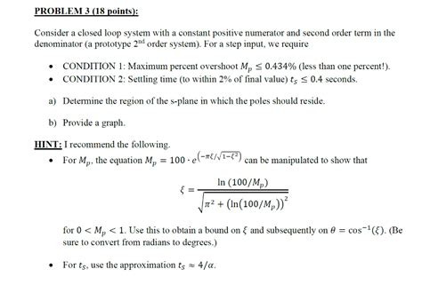 Solved PROBLEM Points Consider A Closed Loop System Chegg