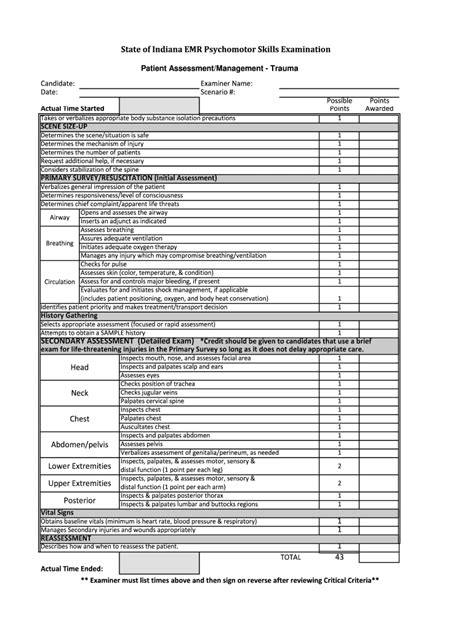 In Emr Psychomotor Skills Examination Form Fill Online Printable Fillable Blank Pdffiller