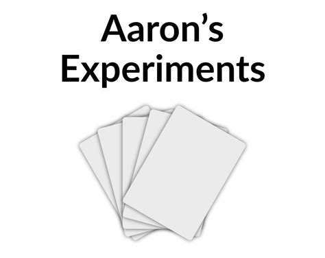 Aarons Experiments By Aaron Goss