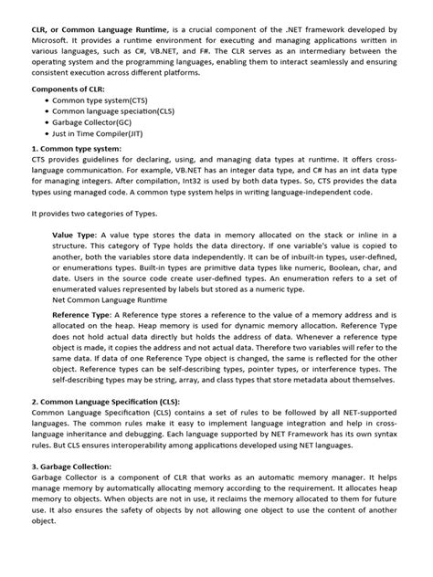 CLS | PDF | C Sharp (Programming Language) | Variable (Computer Science)