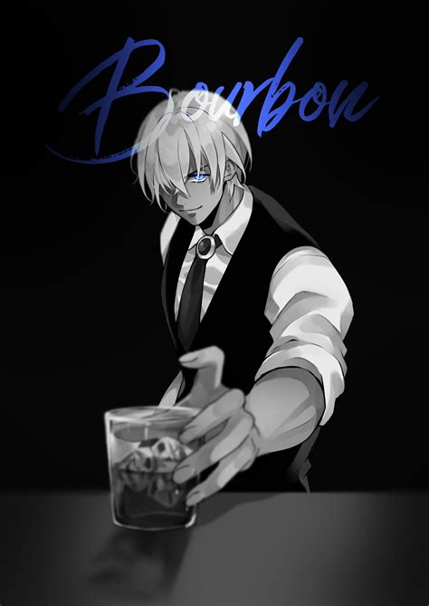 Safebooru 1boy Absurdres Alcohol Amuro Tooru Bangs Black Background