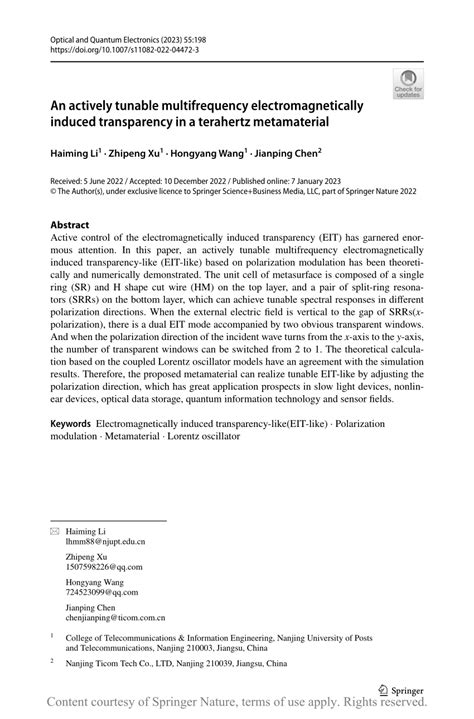 An Actively Tunable Multifrequency Electromagnetically Induced Transparency In A Terahertz