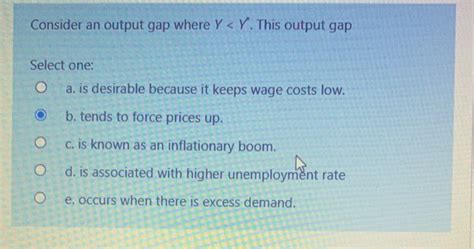 solved consider an output gap where y