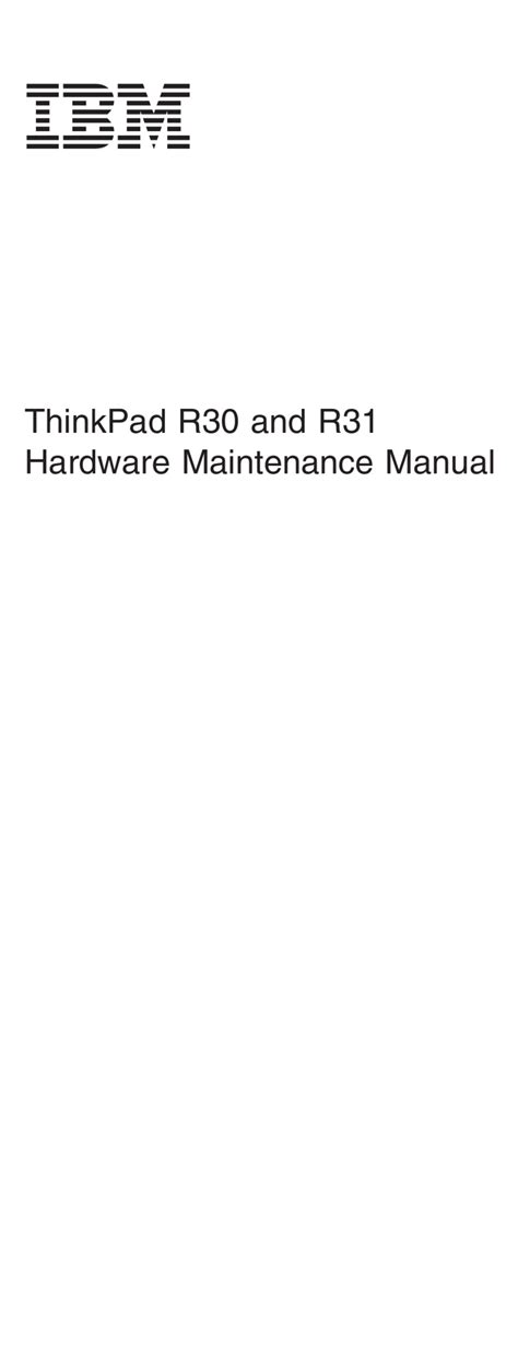 IBM THINKPAD R HARDWARE MAINTENANCE MANUAL Pdf Download ManualsLib