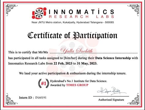 Yalla Snehith On Linkedin Datascience Internshipexperience