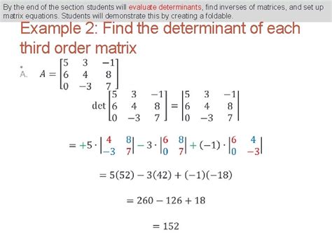 2 5 DETERMINANTS AND MULTIPLICATIVE INVERSES OF MATRICES