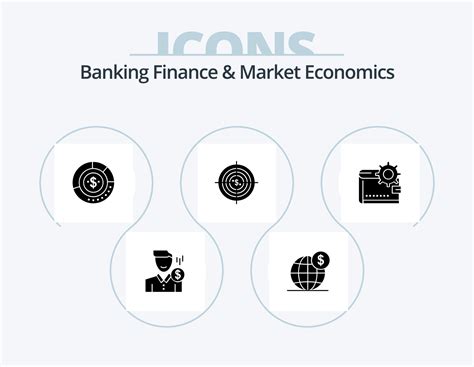 Banking Finance And Market Economics Glyph Icon Pack 5 Icon Design Financial Chart Global