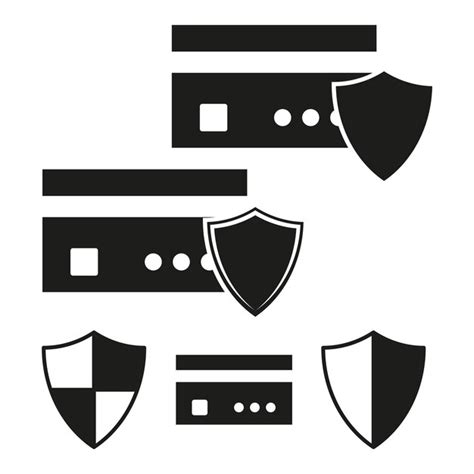 Premium Vector Secure Payment Card Icons Set Protection Shields And
