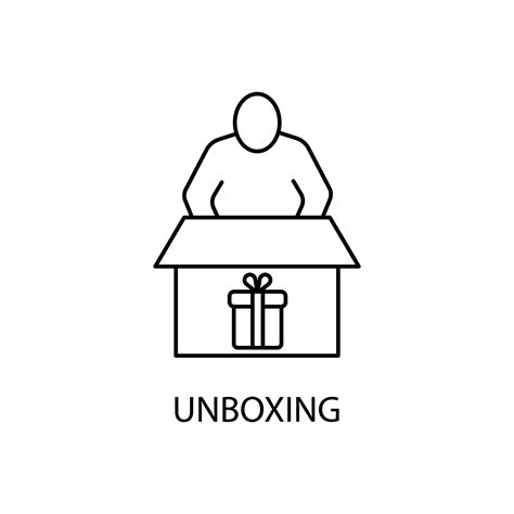 Unboxing Concept Line Icon Simple Element Illustration Unboxing Concept Outline Symbol Design
