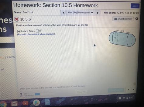 Solved Homework Section 10 5 Homework Save Score 0 Of 1 Pt