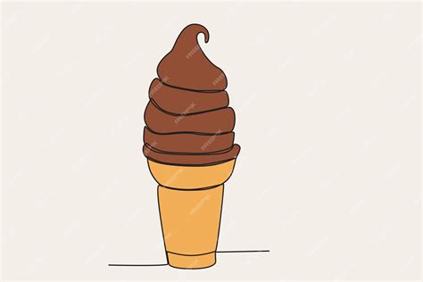 Un Delicioso Helado De Chocolate Dibujo En Línea Del Día Mundial Del