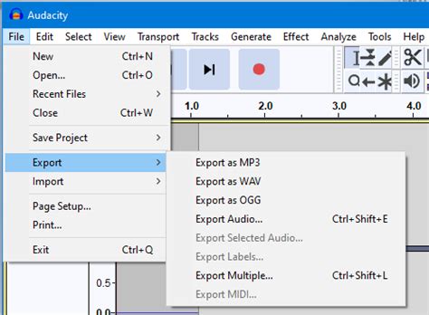 please bring back the export selected audio command feedback and