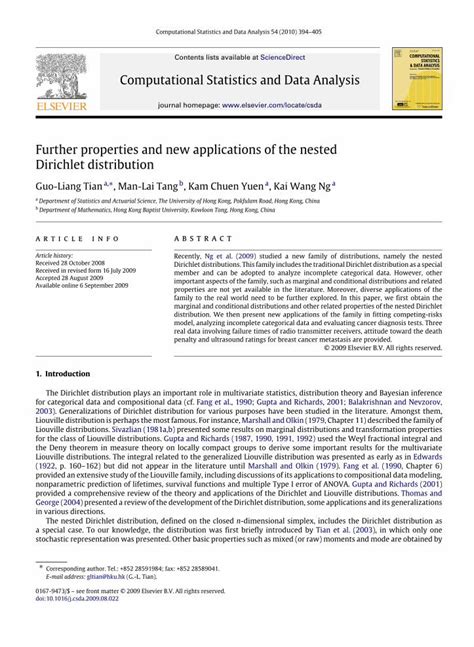 Pdf Further Properties And New Applications Of The Nested Dirichlet