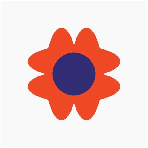 Premium Vector Simple Geometric Flower Element
