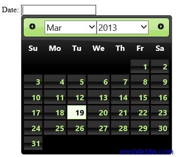 jQuery UI Datepicker 示例二 jQuery 教程 UDN开源文档