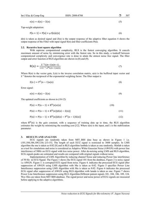 Noise Reduction In Ecg Signals For Bio Telemetryb Pdf Digital Audio