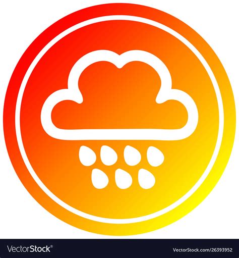 Rain Cloud Circular In Hot Gradient Spectrum Vector Image