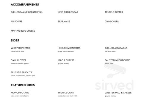 Menu Miami Beach Fls Papi Steak Sirved