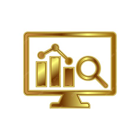 Data Analytics Icon Design In Gold Color Vector Data Analytics Icon