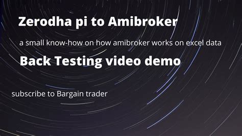 Zerodha Pi Data Export To Amibroker Software Back Testing Youtube