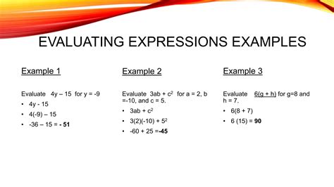 evaluating algebraic expressions presentation ppt pptx