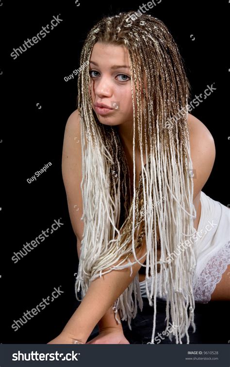 Naked Girl On Black Background Stock Photo Shutterstock