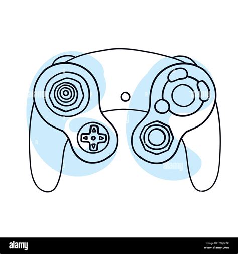 Game Retro Controller Vector Illustration In Hand Drawn Cartoon Flat Style Isolated On White