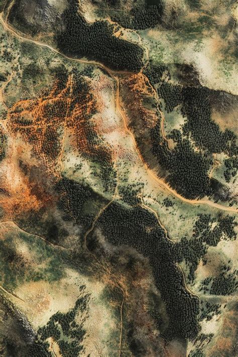 Detailed Aerial View Of A National Park With Lidar Gis Mapping Showing Elevation Gradients Trail