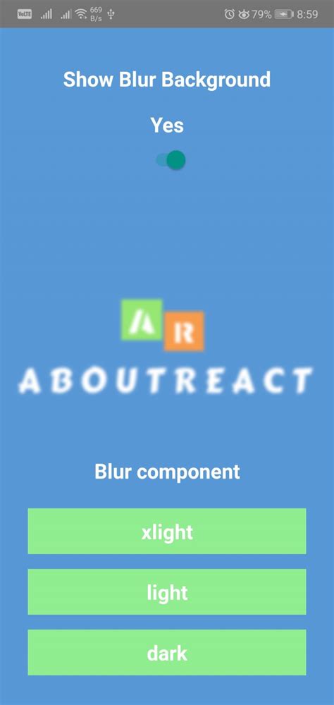 Make A Blur Background In React Native About React