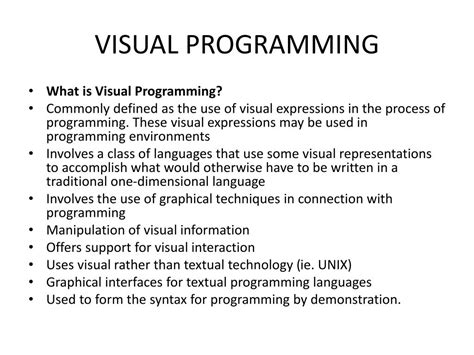 Ppt Visual Programming Powerpoint Presentation Free Download Id