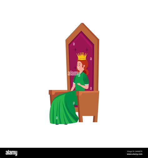 Beautiful Princess Fairytale Sitting In Chair Stock Vector Image And Art