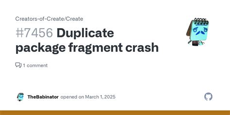 Duplicate Package Fragment Crash · Issue 7456 · Creators Of Createcreate · Github