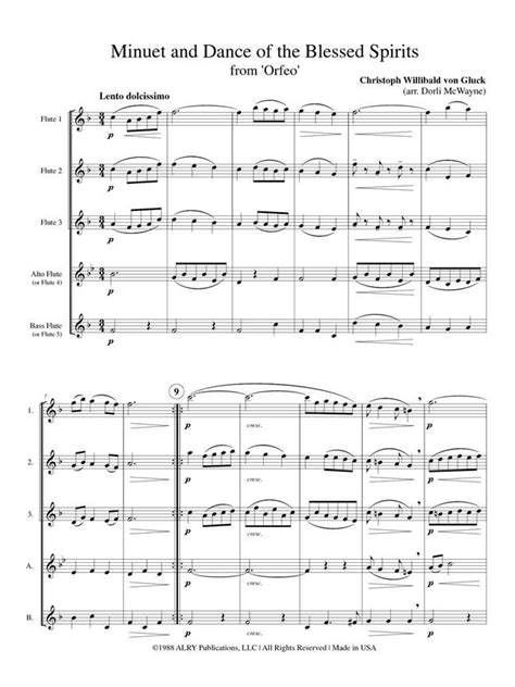 Minuet And Dance Of The Blessed Spirits De Christoph Willibald Gluck