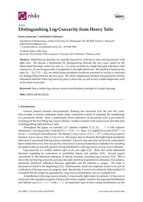 Pdf Distinguishing Log Concavity From Heavy Tails