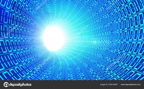 Binary Code Numbers Blue Abstract Speed Motion Highway Tunnel Light Stock Photo By Tampatra