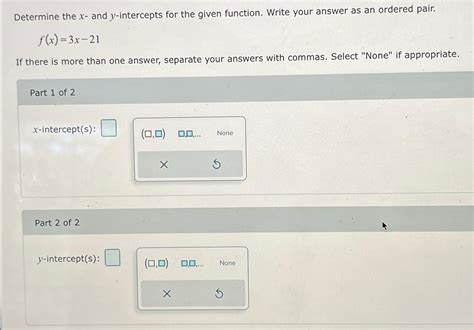 Solved Determine The X ﻿and Y Intercepts For The Given