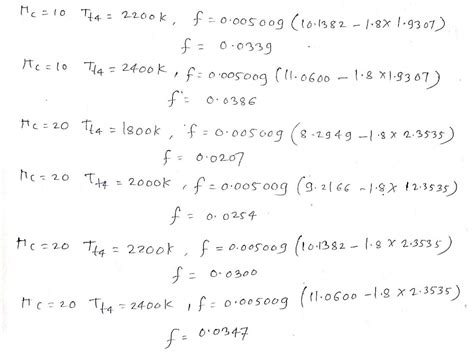 Solved 53 Calculate The Variation With Tt4 Of Exit Mach Number Exit