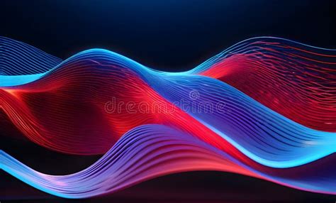 Dynamic Abstract Waves Of Red And Blue Light Abstract Wave Background Stock Illustration