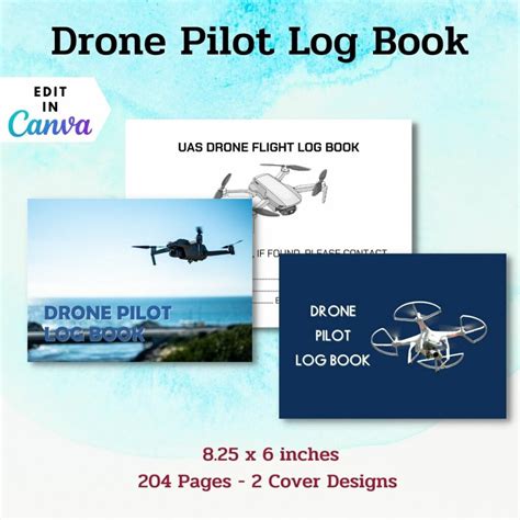 Drone Pilot Logbook Canva Template Masterbundles