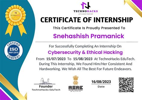 Internship Cybersecurity Ethicalhacking Technohacksedutech