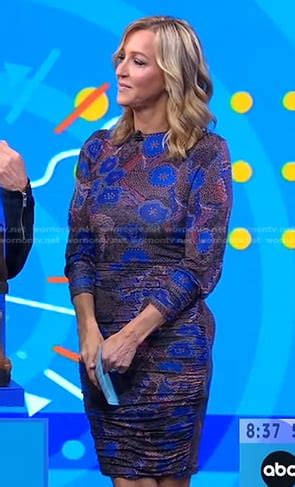 Wornontv Laras Brown And Blue Floral Dress On Good Morning America