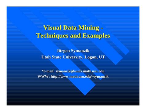 Pdf Visual Data Mining Techniques And Examples Dokumentips