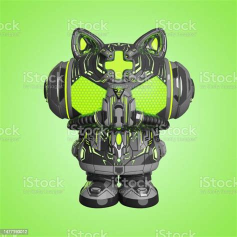 녹색 배경에 어두운 갑옷을 입은 사이버 고양이 아바타 3d 렌더링 애완고양이에 대한 스톡 사진 및 기타 이미지 애완고양이 로봇 크롬 Istock