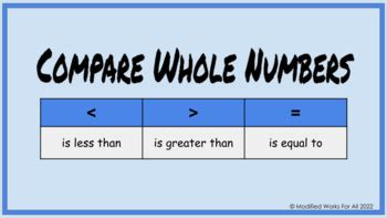 Compare Whole Numbers Three Digit To Six Digit Numbers Modified Differentiated