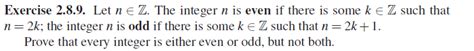 solved exercise 2 8 9 let n epsilon z the integer n is