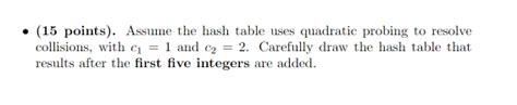 Solved Question 3 45 Points Consider A Hash Table With 11