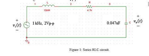 SOLVED Consider The Series RLC Circuit In Figure 1 Transform The Circuit Into The Phasor