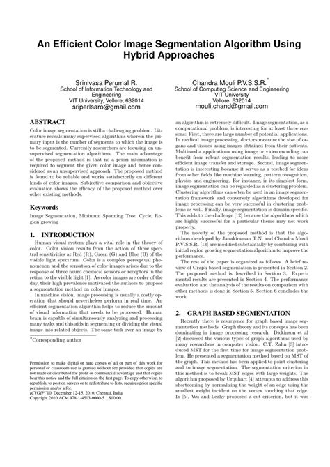Pdf An Efficient Color Image Segmentation Algorithm Using Hybrid