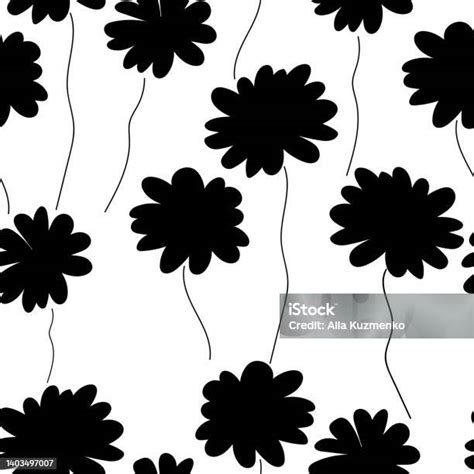 전통적인 민속 예술 장식품을 기반으로 한 완벽한 꽃 무늬 흰색 배경에 검은 꽃 스칸디나비아 스타일 스웨덴 노르딕 스타일 직물 섬유 벽지를위한 흑백 벡터 일러스트 레이 션